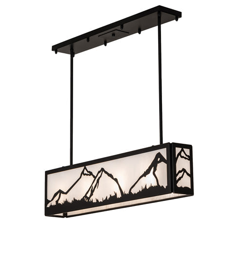 Meyda Lighting Mountain Range 34" 4-Light Solar Black Island Pendant L ...