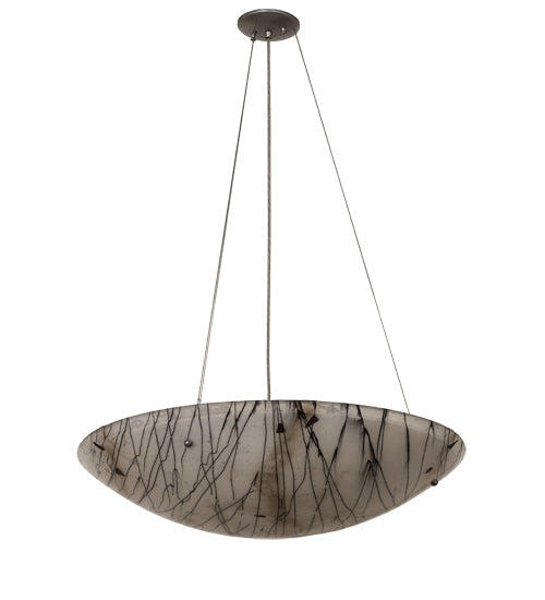 Meyda Lighting Ramoscelli 30" 3-Light Nickel Inverted Pendant Light Wi ...