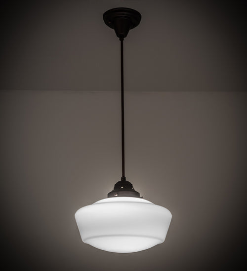 Meyda Lighting Revival 12" Mahogany Bronze Schoolhouse Pendant Light W ...