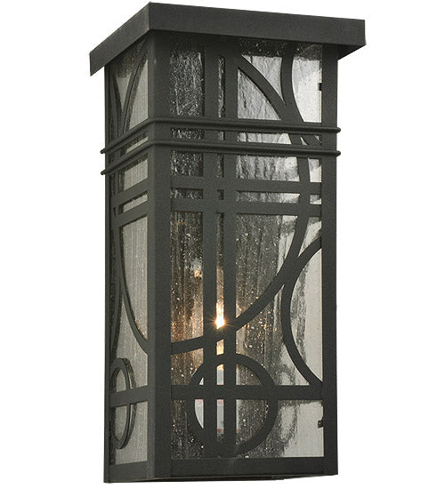 Meyda Lighting Revival 7" Textured Black Deco Wall Sconce With Clear S ...