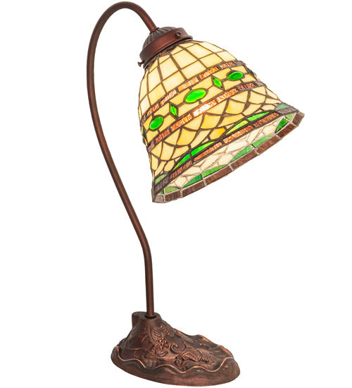Meyda Lighting Tiffany Roman 18" Mahogany Bronze Desk Table Lamp With ...