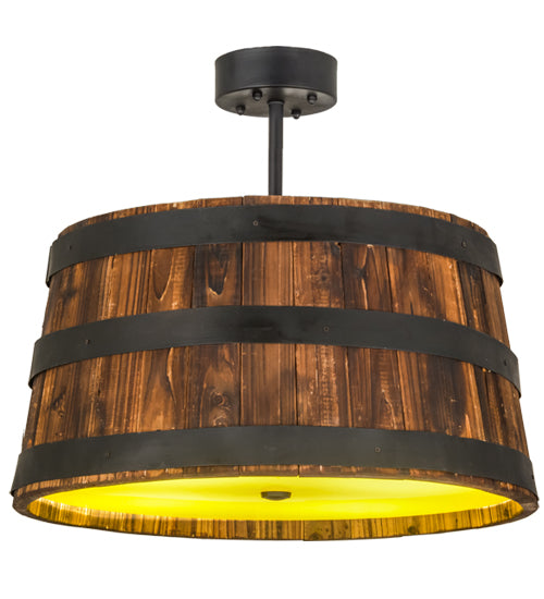 Meyda Lighting Whiskey Barrel 25" 4-Light Black Pendant Light With Can ...