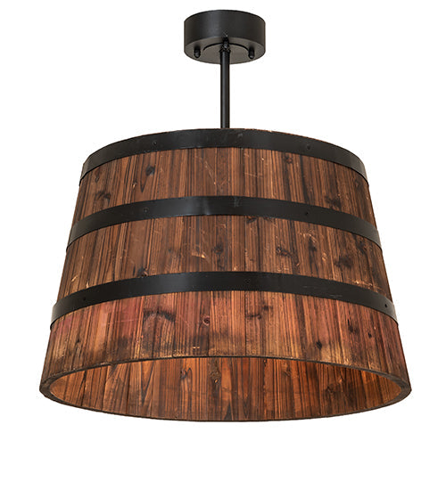 Meyda Lighting Whiskey Barrel 26" 4-Light Textured Black Pendant Light ...