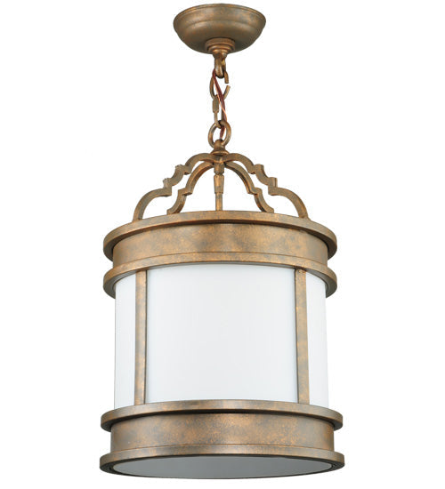 Meyda Lighting Wyant 12" Gilded Tobacco Pendant Light With White Statu ...