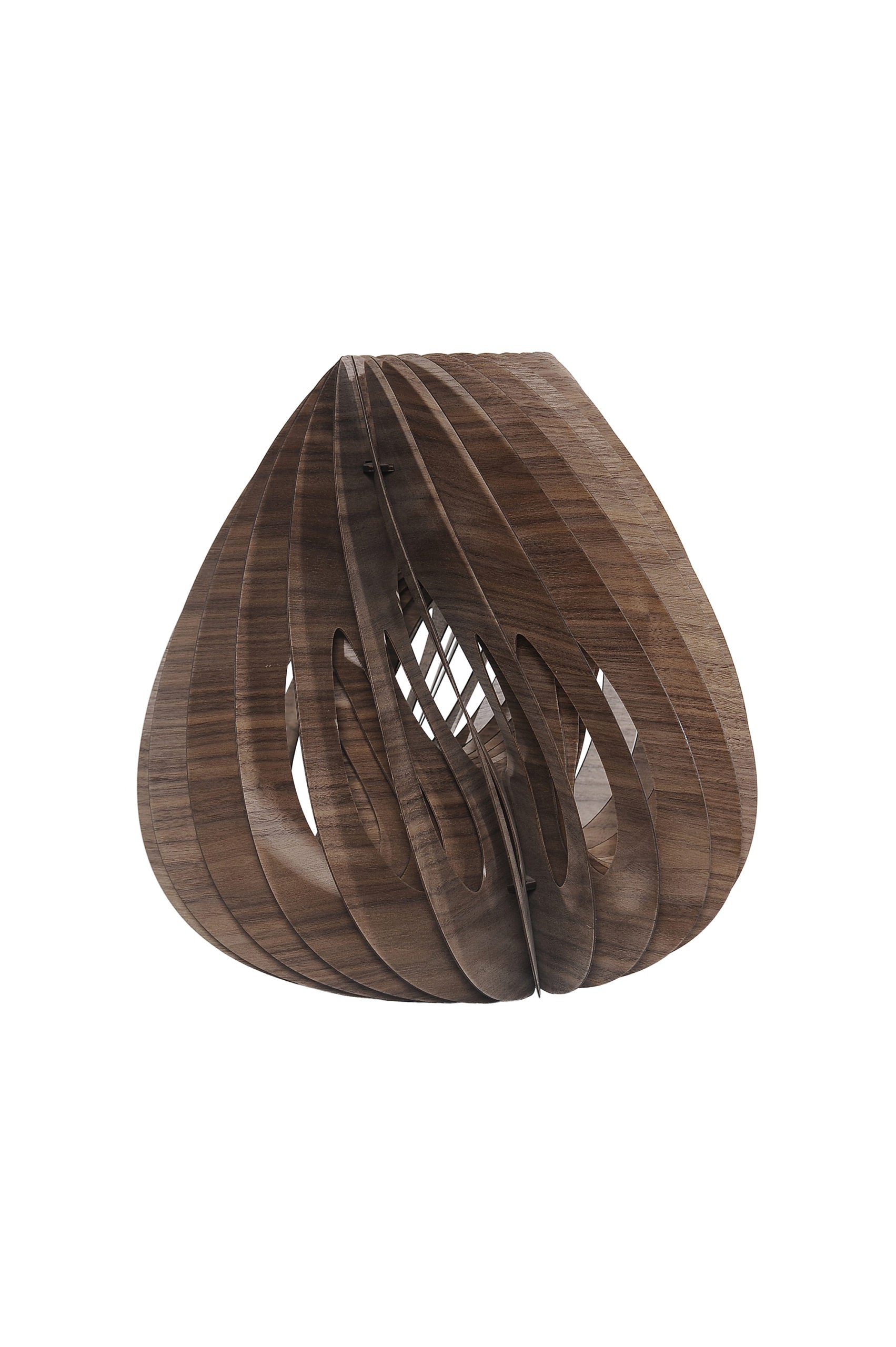 Ore International 16"H Dandee Walnut Wood Hardwired Pendant Light ...