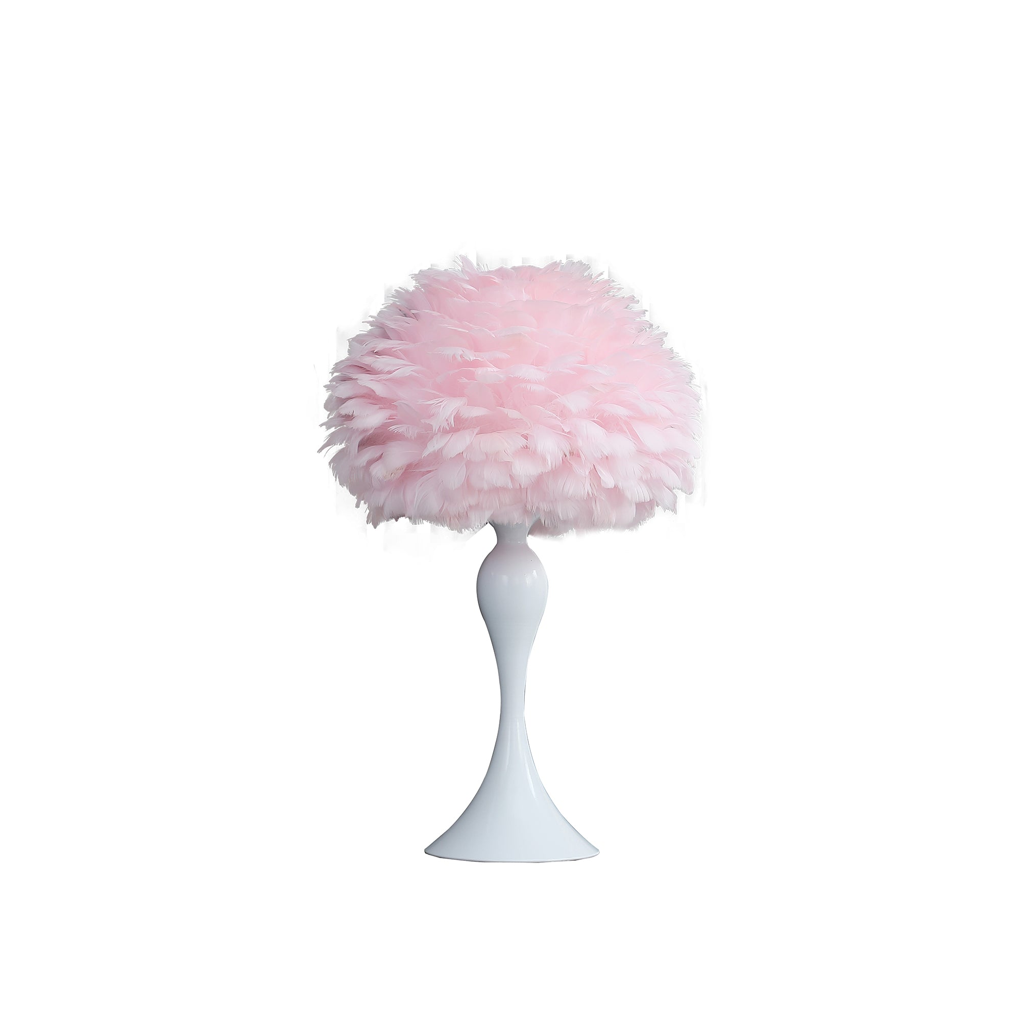Ore International 18"H Soft Pink Feather Aquina Crisp White Contour Gl ...