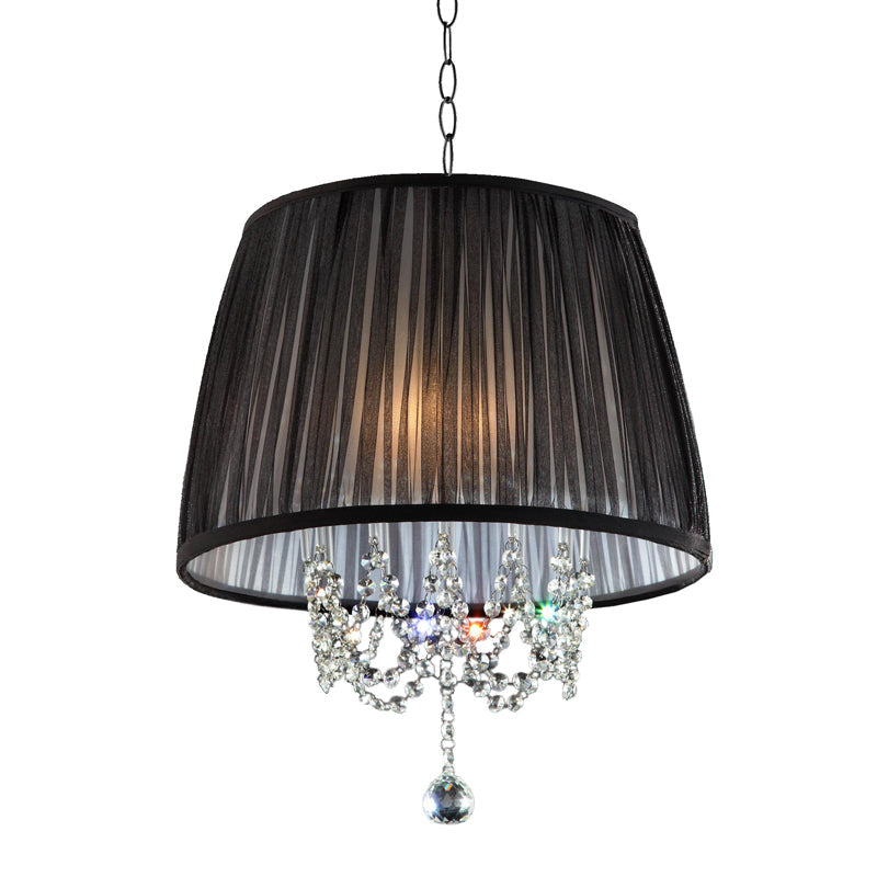 Ore International 19"H Black Eclipse 3-Light Crystal Hardwired Chandel ...