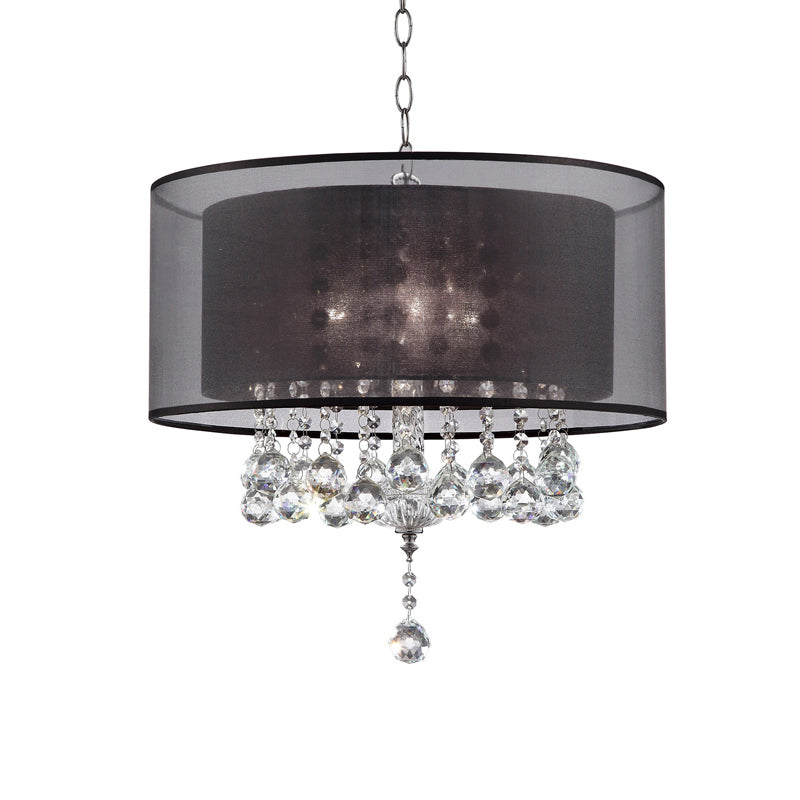 Ore International 19"H Effleurer Double Shade 3-Light Crystal Hardwire ...