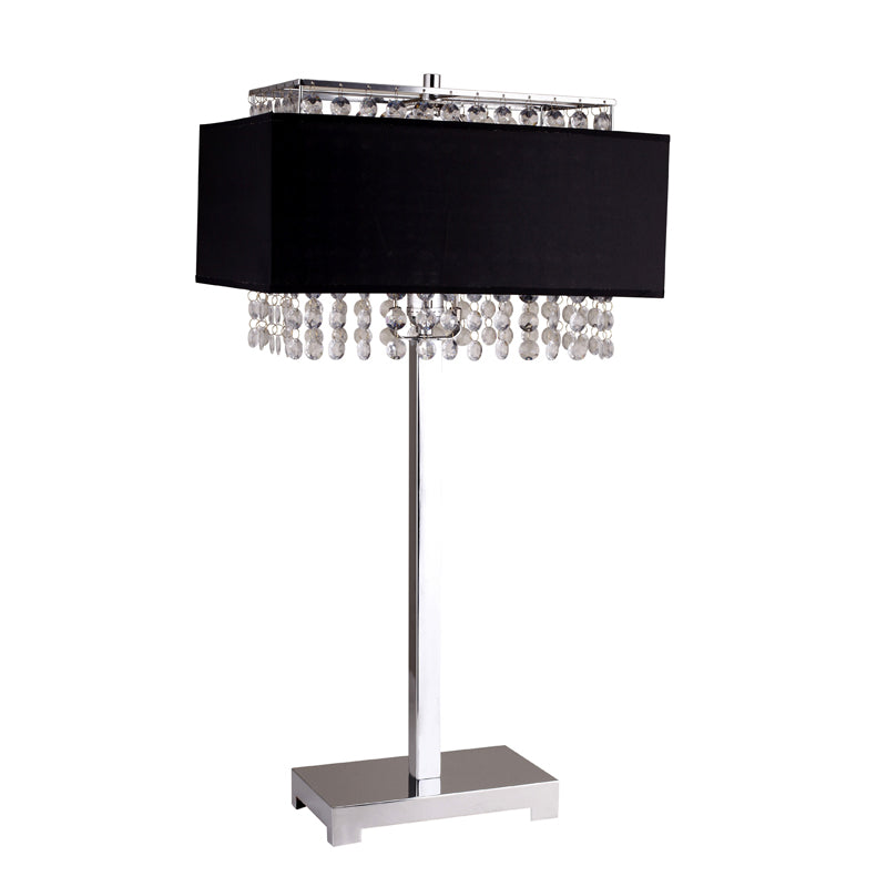 Ore International 28"H Black Square Crystal Table – Lamps Depot