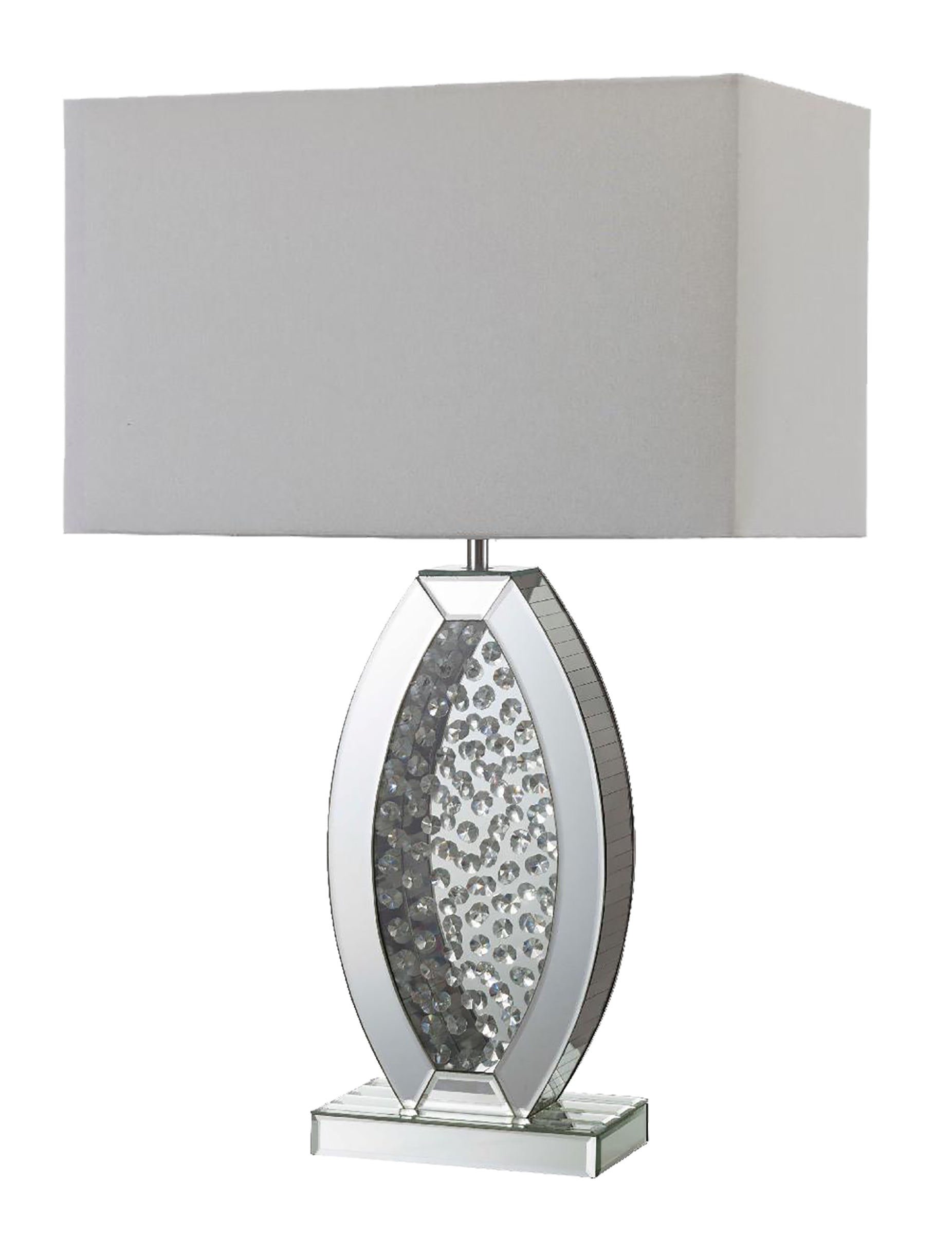 Ore International 31"H Neville Crystal Ice Mirror Rectangular Table La ...