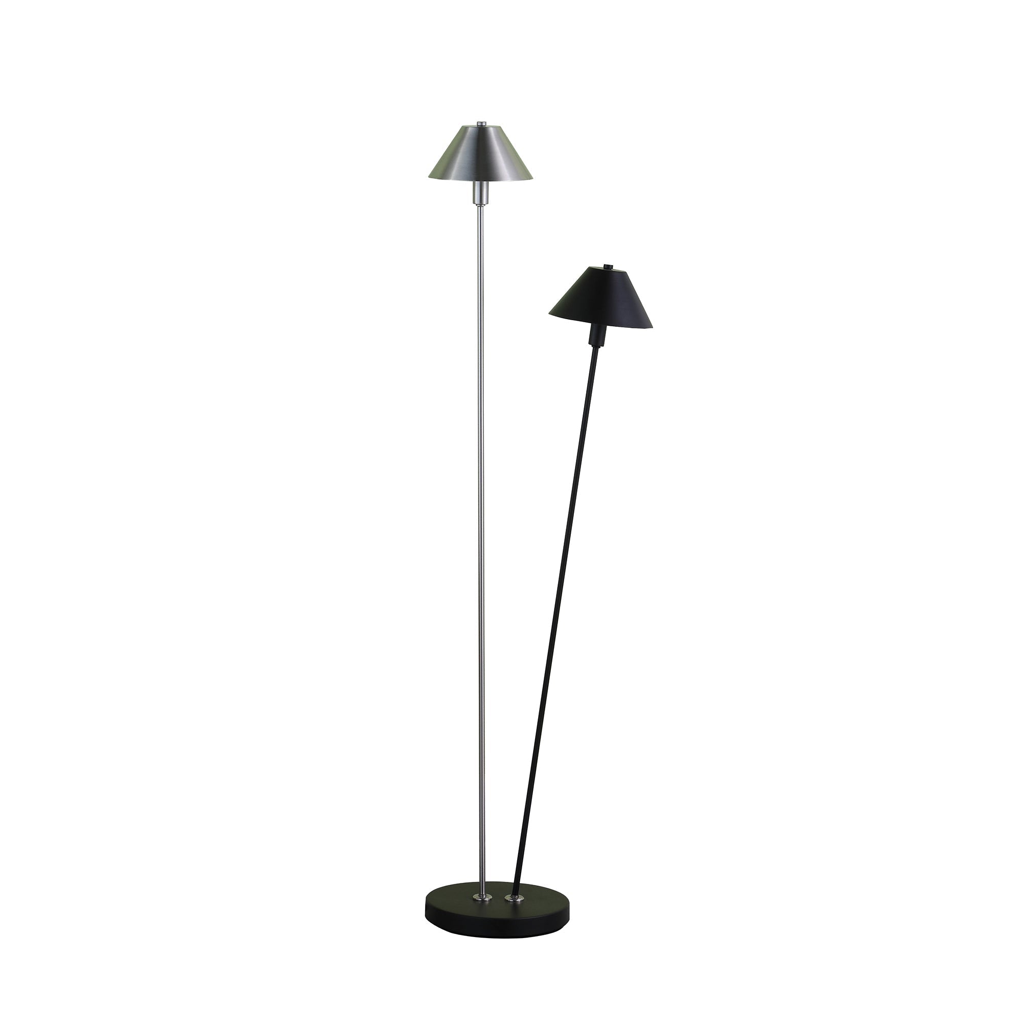 Ore International 48"H LED Double G-9 Matte Powder Black & Silver Redm ...