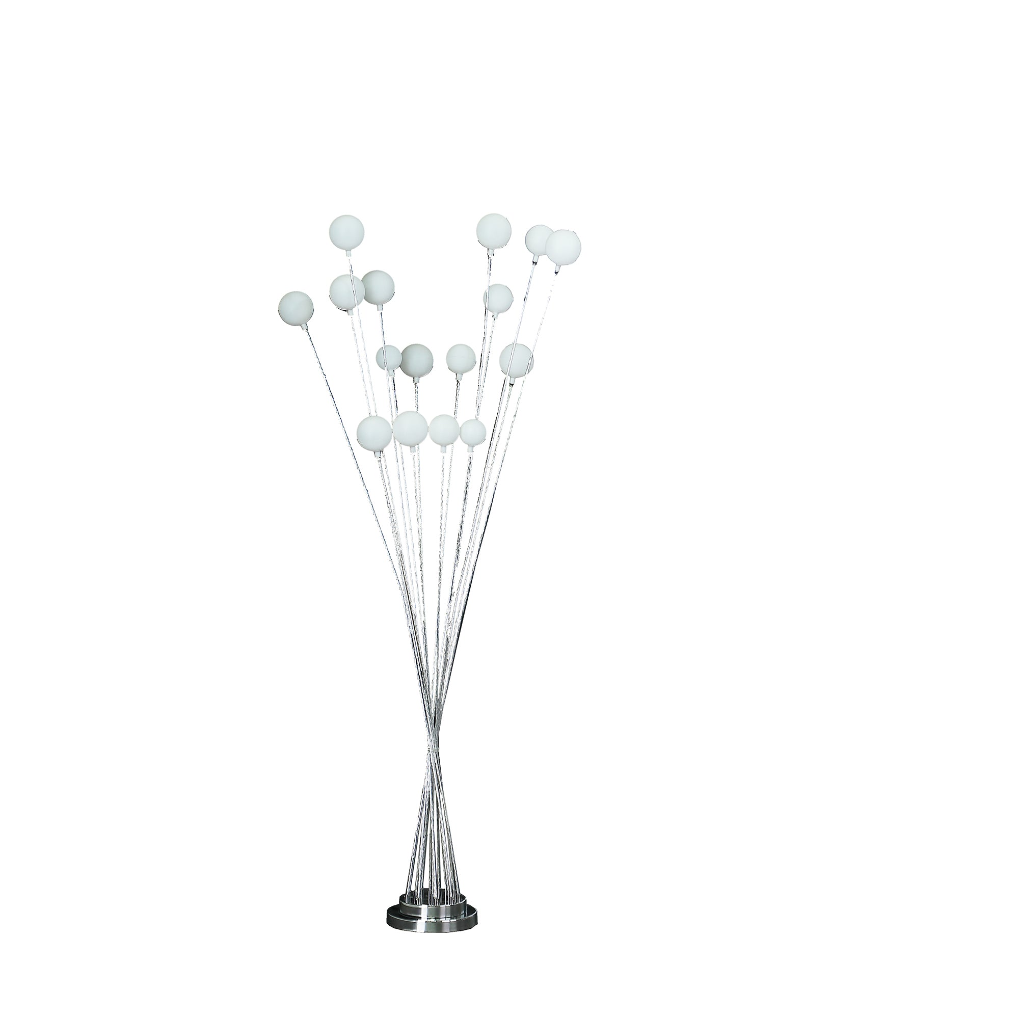 Ore International 62"H 16-Light Acrylic Globe Aluminum LED Chrysanthe ...