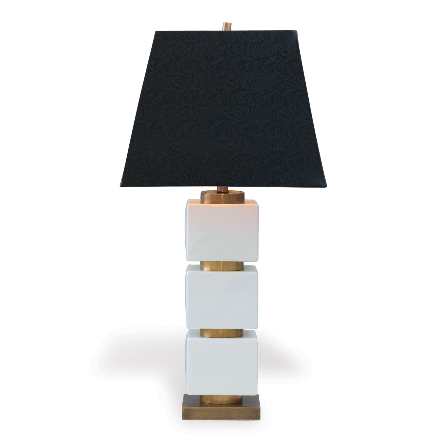 Port 68 Manhattan Modern Table Lamp with Black Square Hardback Shade ...