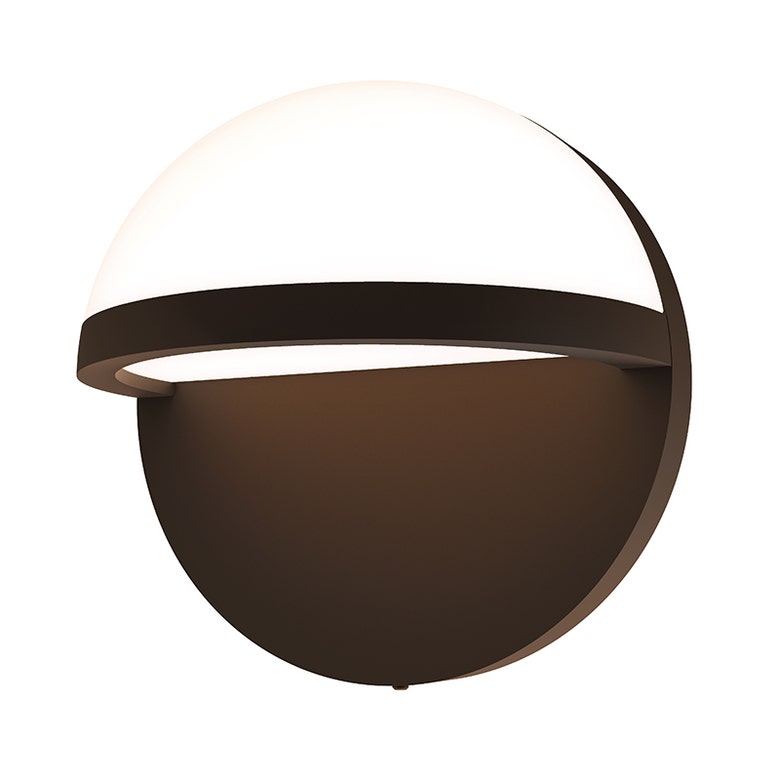 SONNEMAN Mezza Vetro 5" 1-Light LED Textured Bronze White Glass Shade ...