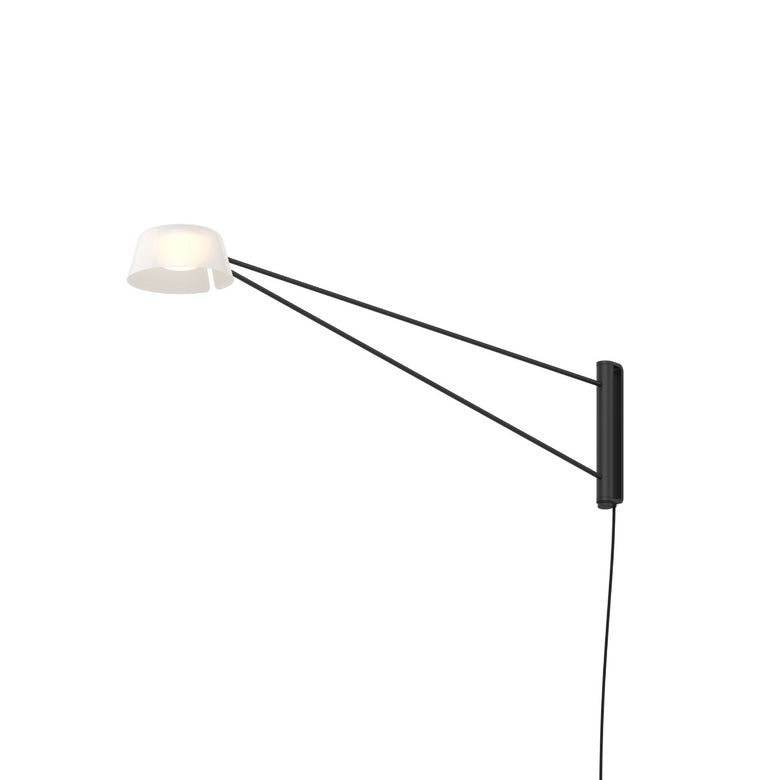 SONNEMAN Ray 1-Light LED Long Satin Black Opal White Acrylic Shade Wal ...