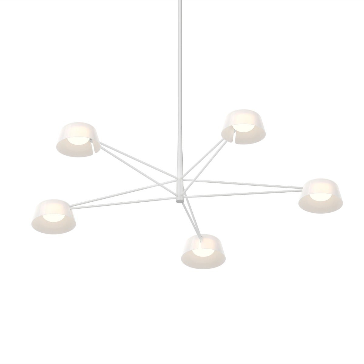SONNEMAN Ray 5-Light Warm Gray Round Chandelier With Opal White Acryli ...