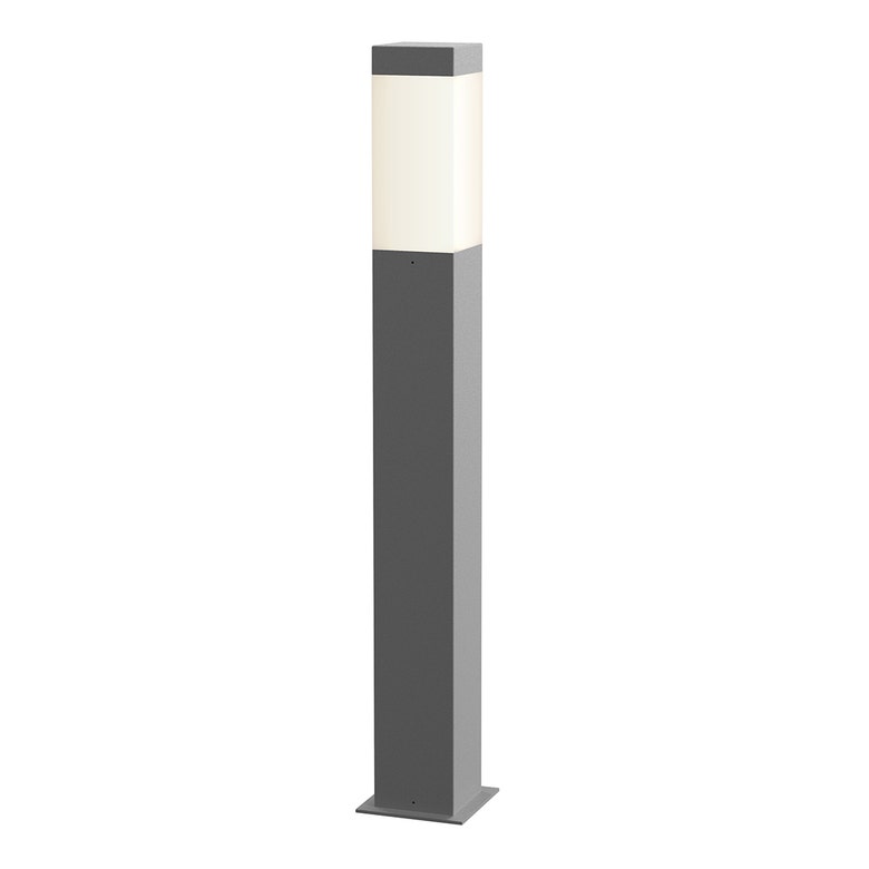 SONNEMAN Square Column 28" 1-Light LED Textured Gray UV-Stabilized WH ...