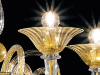 Sylcom Dolfin 1382/8-K-CR.ORO Clear and 24 Kt Gold Chandelier in Polis ...