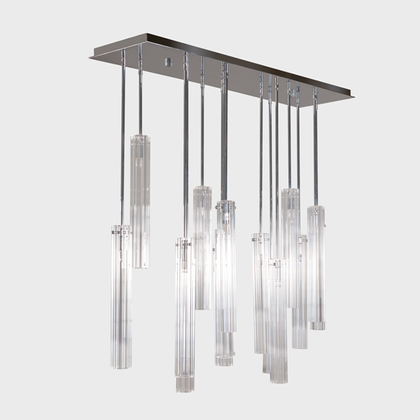 The Vault Eden Multi Spot Glass Chandelier - Polished Stainless Steel ...