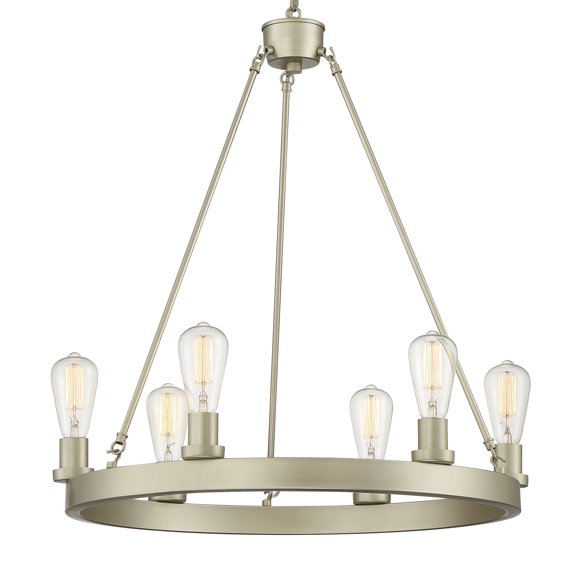 Vanity Art 26" 6-Light LED Brass Dust Wagon Wheel Farmhouse Chandelier ...