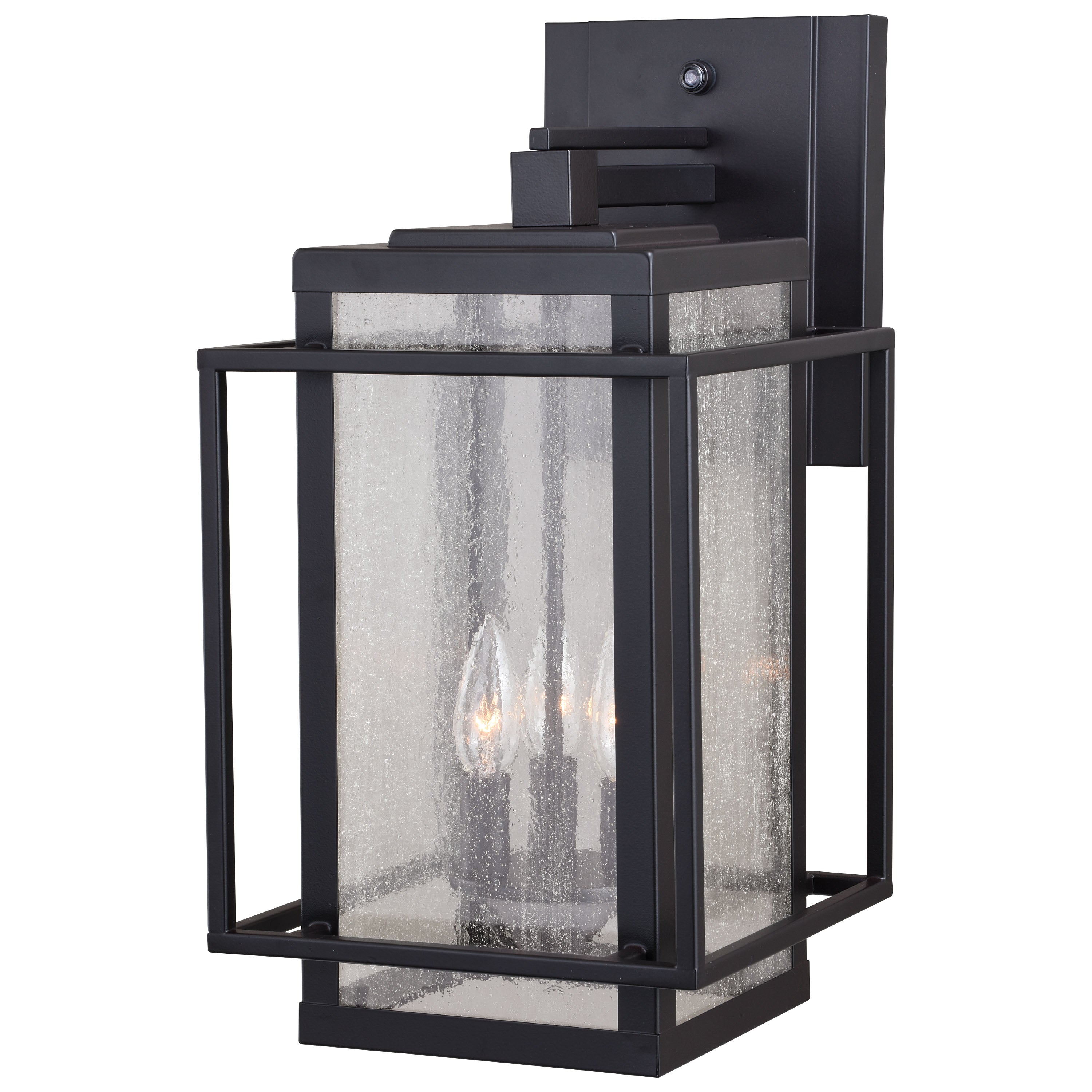 Vaxcel Hyde Park 10" 3-Light Dusk-to-Dawn Bronze Mission Outdoor Wall ...
