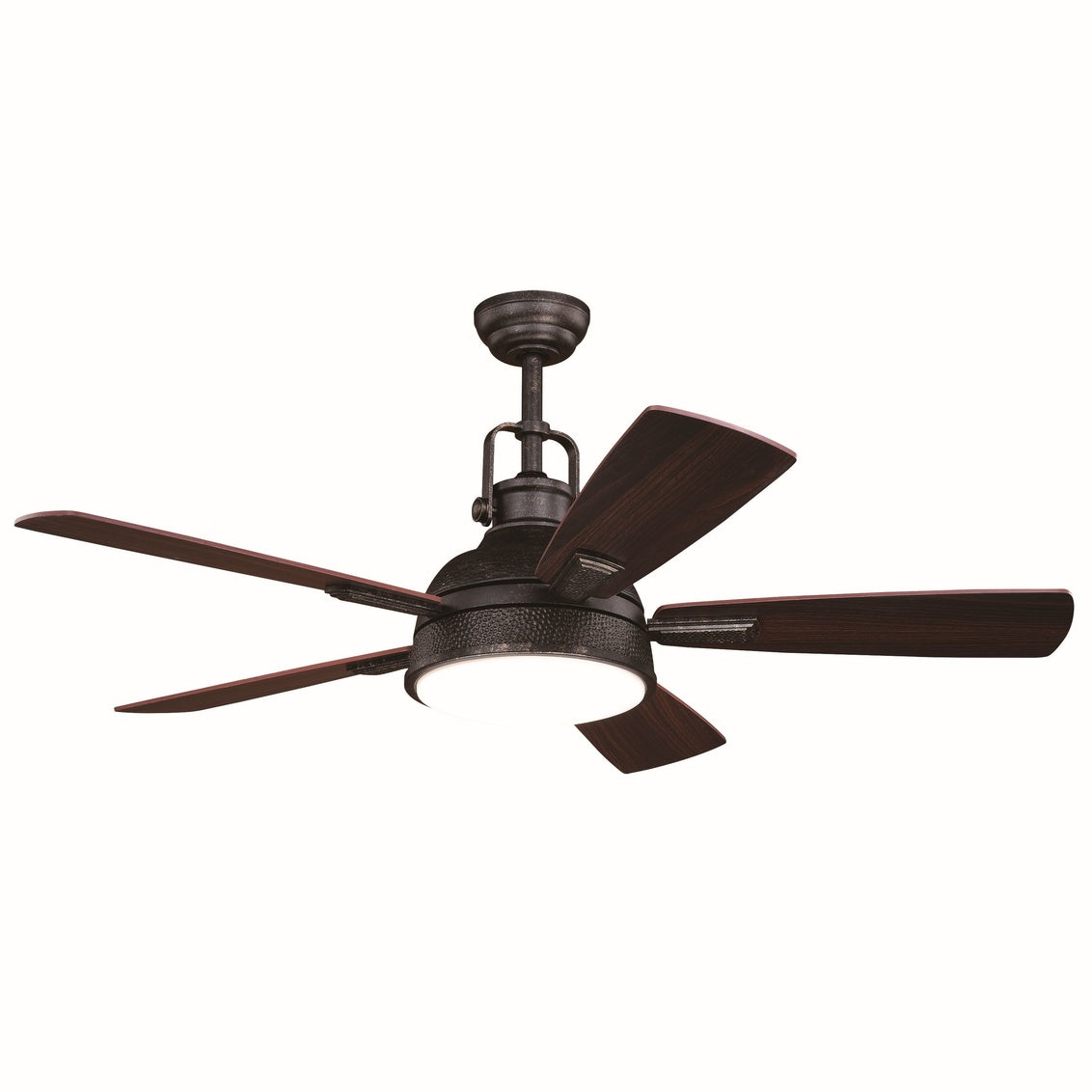 Vaxcel Walton 52" Bronze Industrial Loft Ceiling Fan with LED Light Ki ...