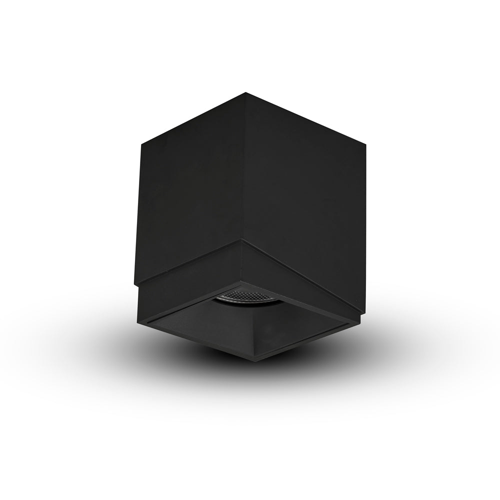 Vonn Lighting Node 3" Black Integrated LED Square Fixed Semi-Flush Mou ...