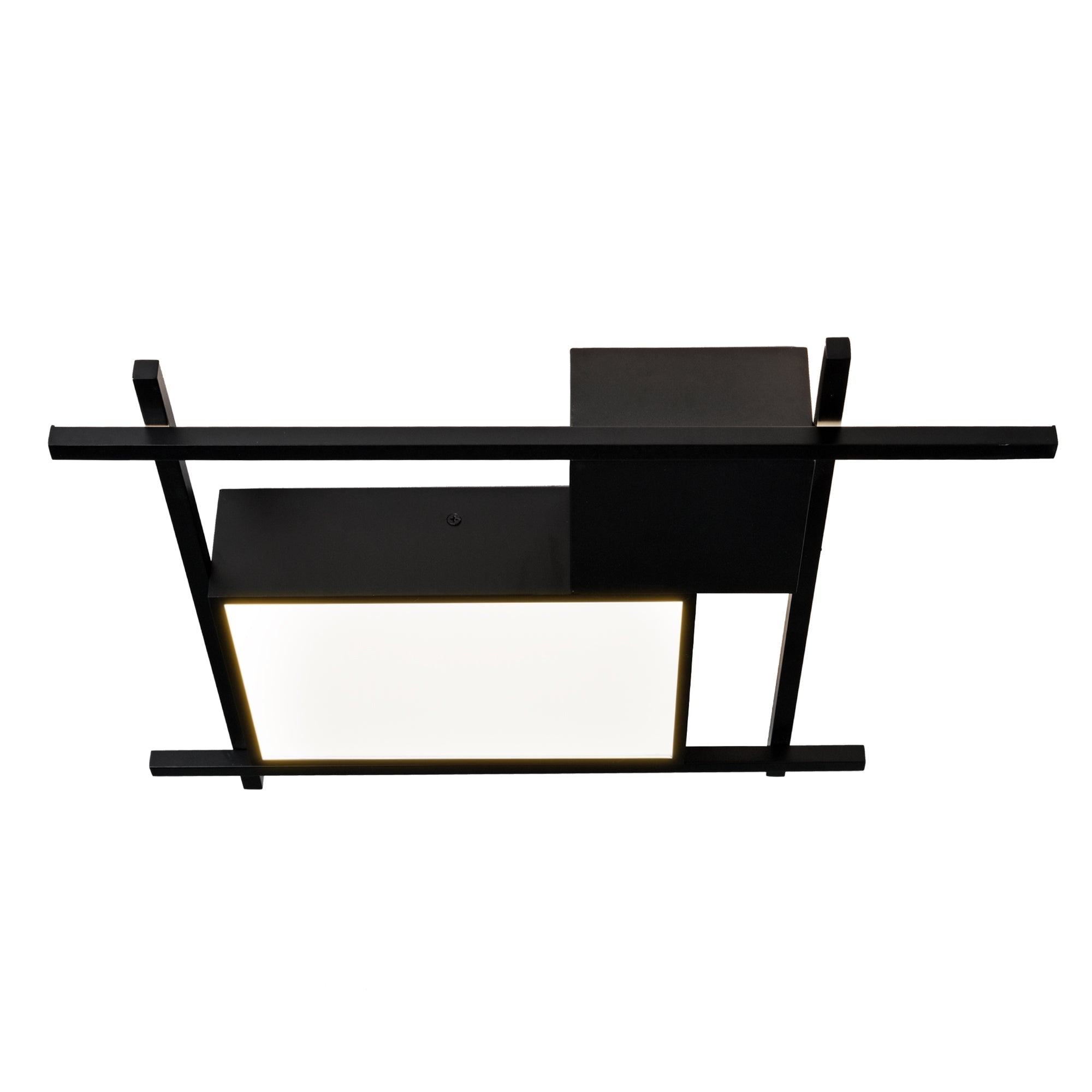 Vonn Lighting Radium 19" Black Integrated LED Rectangular Semi-Flush M ...