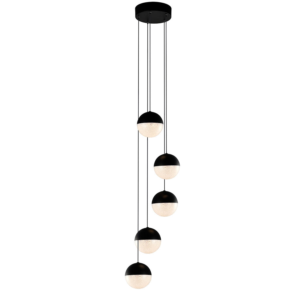 Vonn Lighting Ravello 10" 5-Light Black Integrated LED Round Chandelie ...