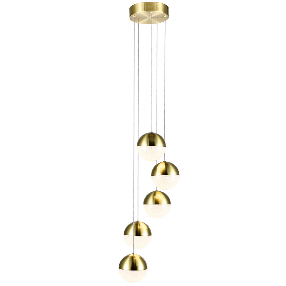 Vonn Lighting Ravello 10" 5-Light Brass Integrated LED Round Chandelie ...