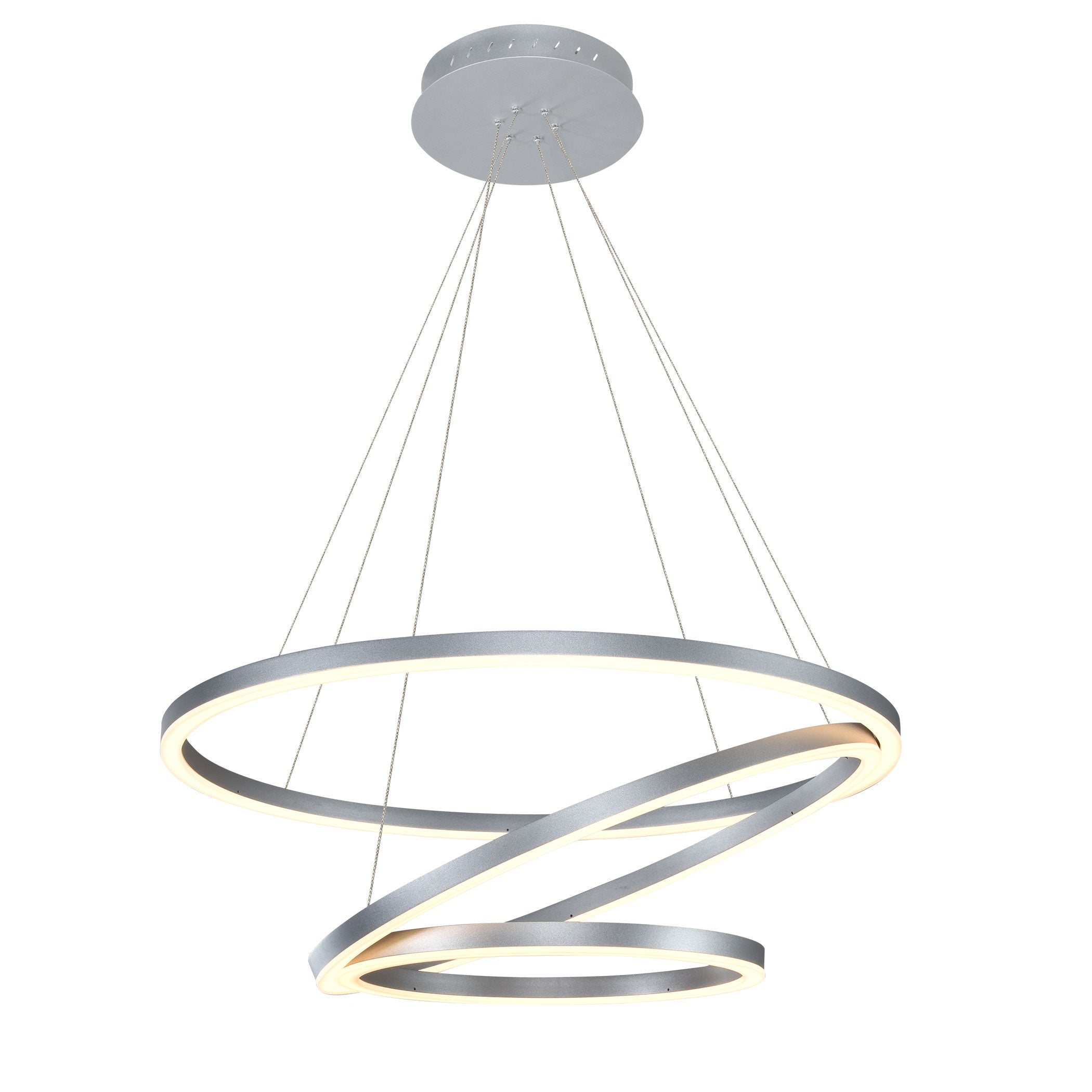 Vonn Lighting Tania Trio 32" Silver Integrated LED Round Chandelier Wi ...