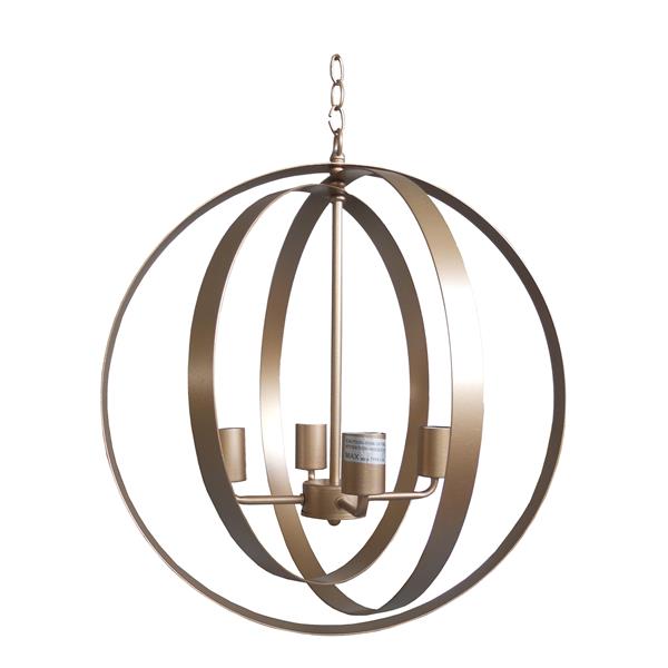 Whitfield Lighting Amanda 20" x 20" Gold Finish 4-Light Chandelier ...