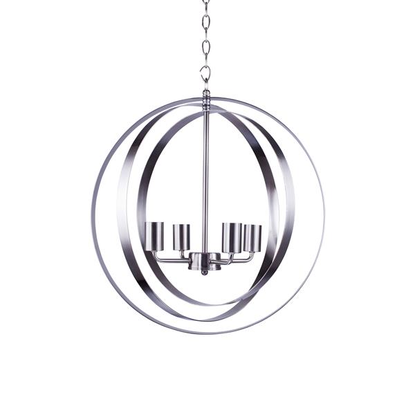 Whitfield Lighting Amanda 20" x 20" Satin Steel Finish 4-Light Chandel ...