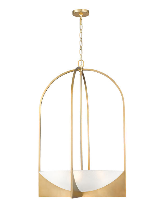 Z-Lite Devon 24" 6-Light Modern Gold Steel and Sand Blast Glass Shade ...