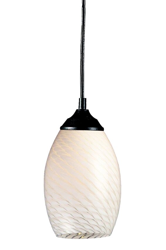 Z-Lite Jazz 5" 1-Light Sand Black Mini Pendant Light With White Glass ...