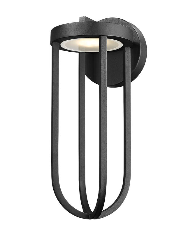 Z-Lite Leland 7" 1-Light LED Sand Black and Sand Blast Glass Shade Out ...