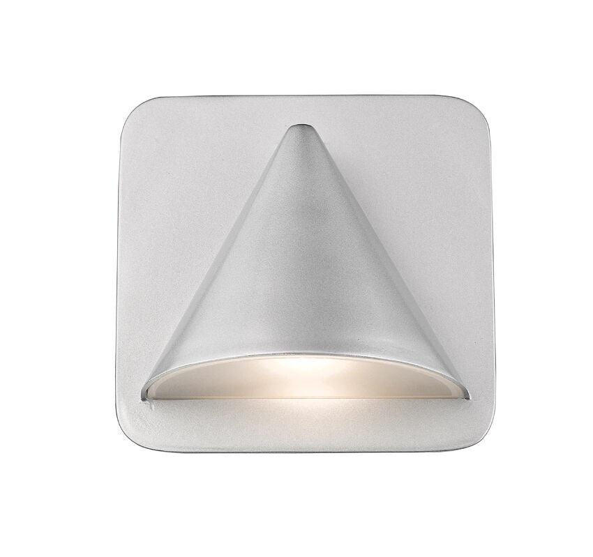 Z-Lite Obelisk 7" 1-Light LED Silver Outdoor Wall Sconce With Sandblas ...