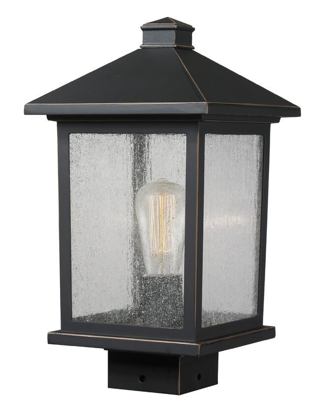 Z-Lite Portland 8" W x 15" H 1-Light Oil Rubbed Bronze Outdoor Post Mo ...