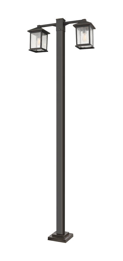 Z-Lite Portland 8" W x 99" H 2-Light Oil Rubbed Bronze Outdoor Post Mo ...