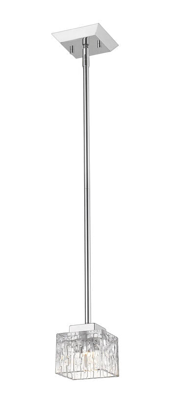 Z-Lite Rubicon 5" 1-Light Chrome Mini Pendant Light With Clear Glass S ...