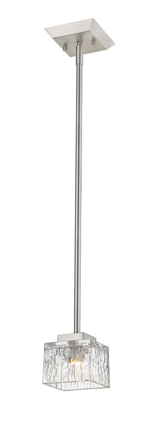 Z-Lite Rubicon 5" 1-Light LED Brushed Nickel Mini Pendant Light With C ...