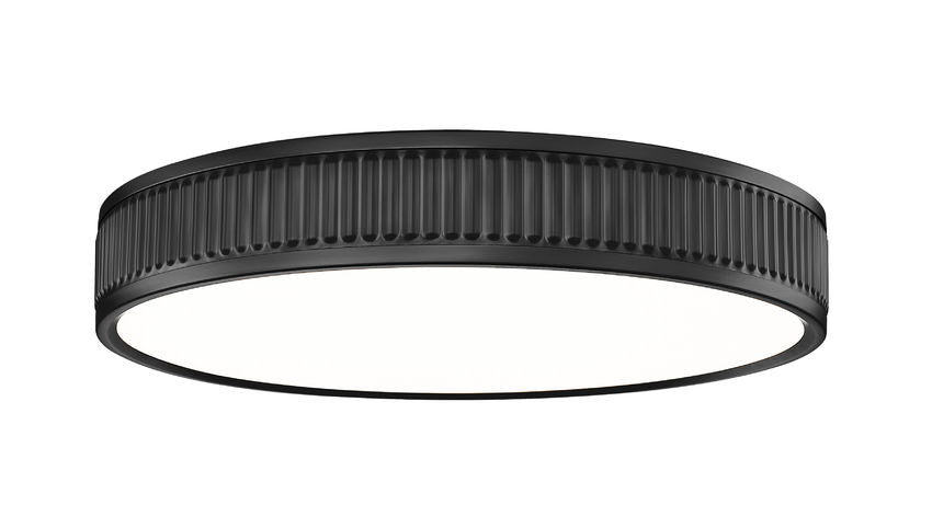 Z-Lite Stari 17" 1-Light LED Integrated Matte Black Steel Frosted Acry ...