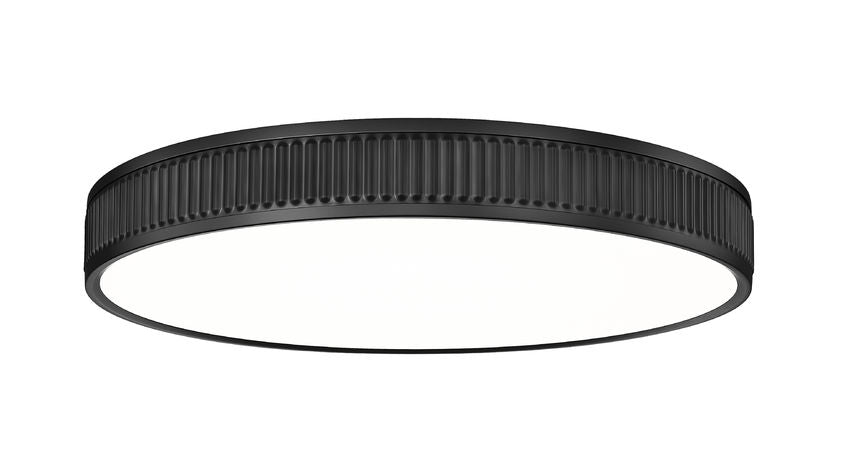 Z-Lite Stari 21" 1-Light LED Integrated Matte Black Steel Frosted Acry ...