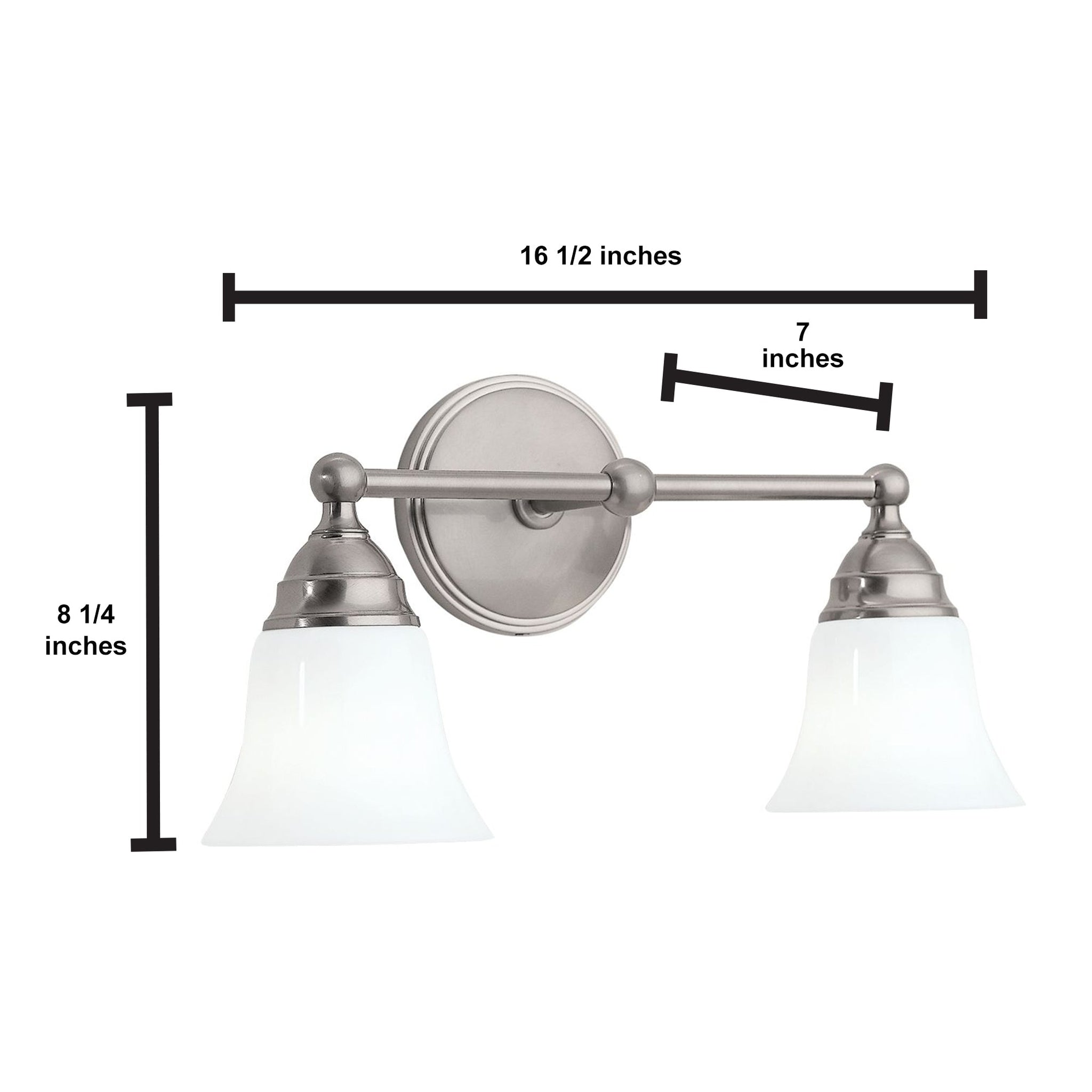Norwell Lighting Sophie 8" x 17" 2-Light Sconce Chrome Vanity Light Wi ...