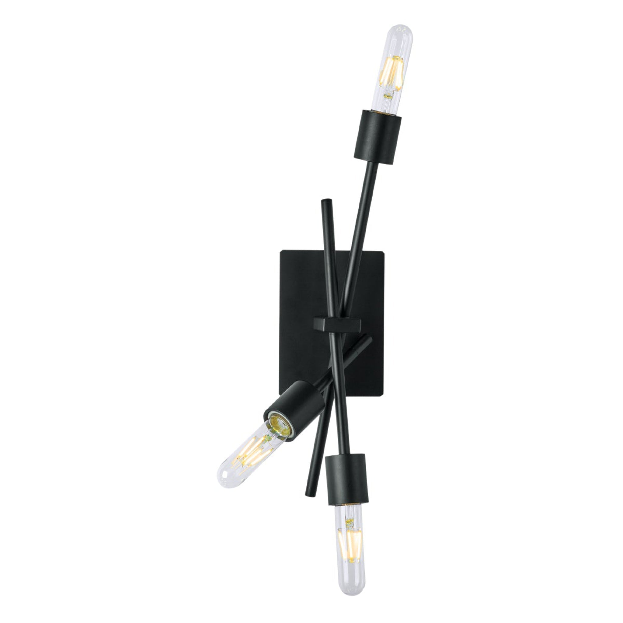 Norwell Lighting Stick 7" 3-Light Matte Black Indoor Wall Light – Lamps ...