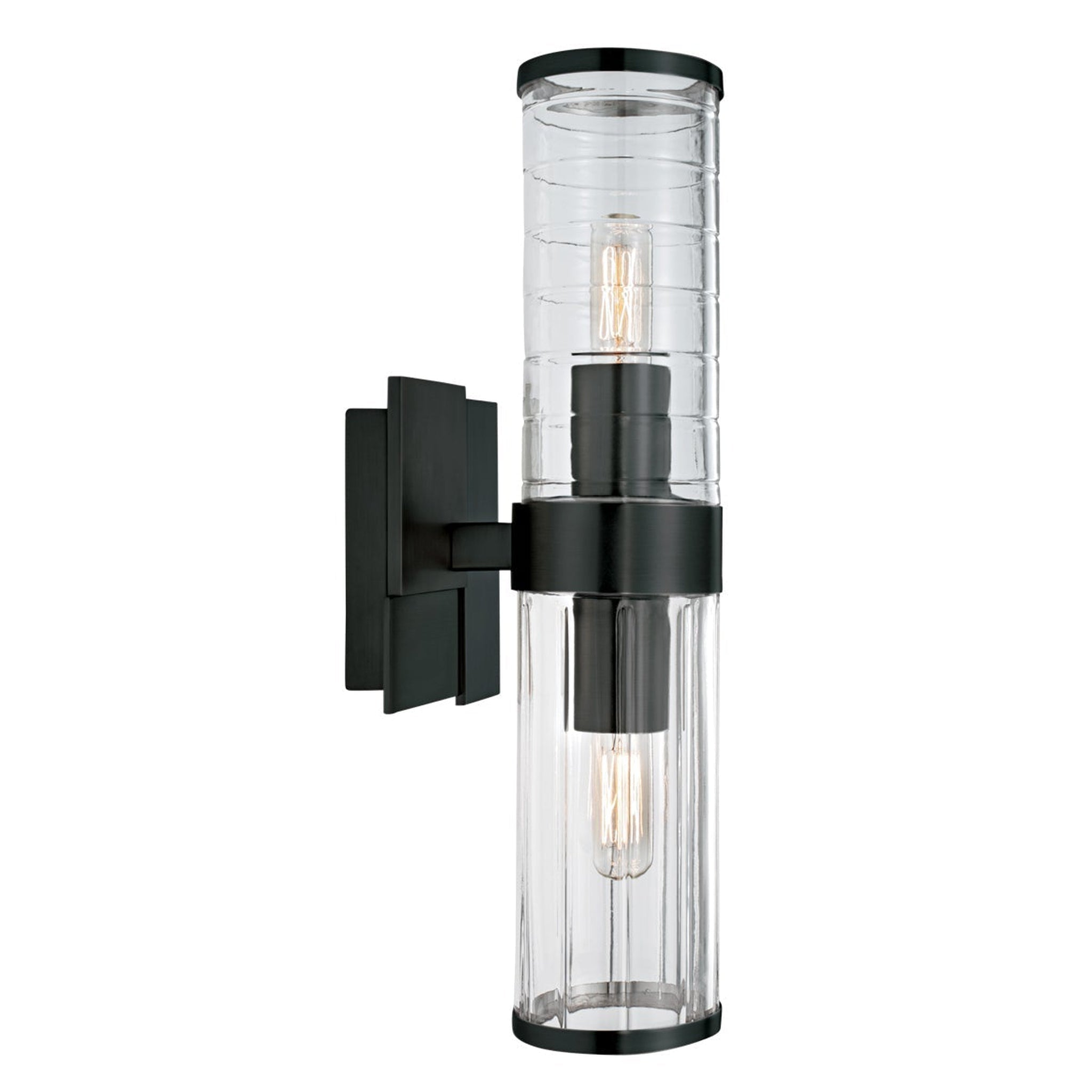 Norwell Lighting Stripe 15" x 5" 2-Light Matte Black Indoor Wall Light ...